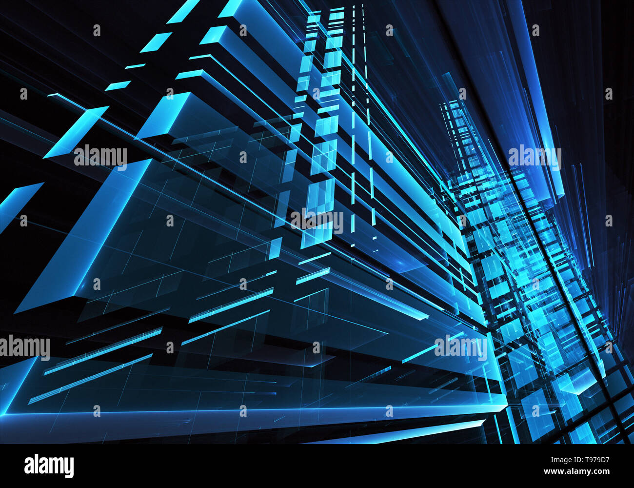 Computer generated abstract tehnology 3D illustration. Three ...