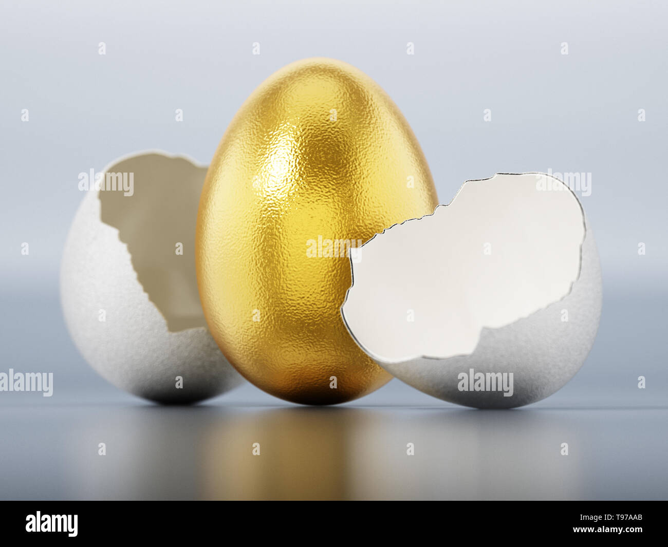 White eggs golden one hi-res stock photography and images - Alamy