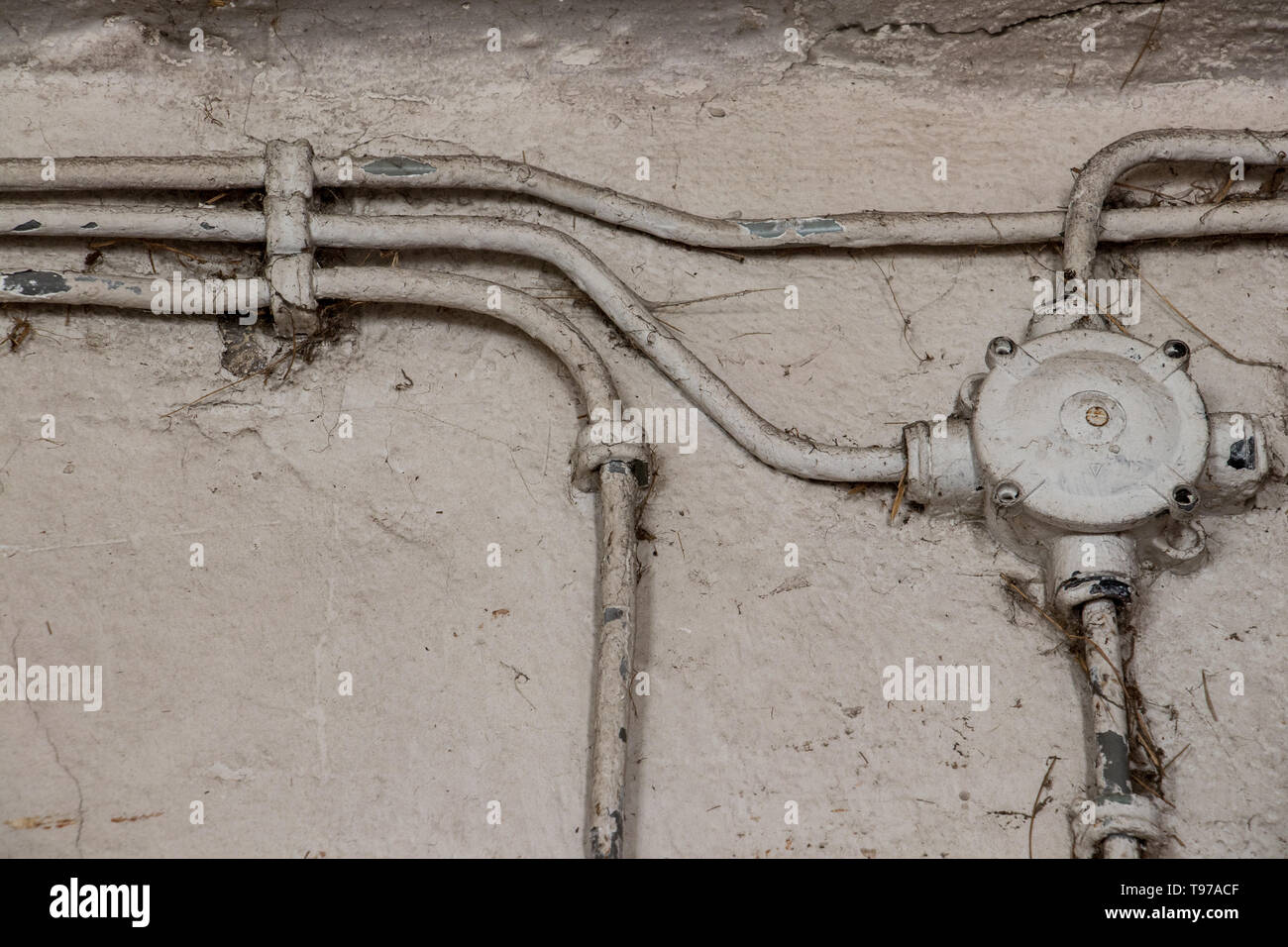 electric cables on the wall Stock Photo - Alamy