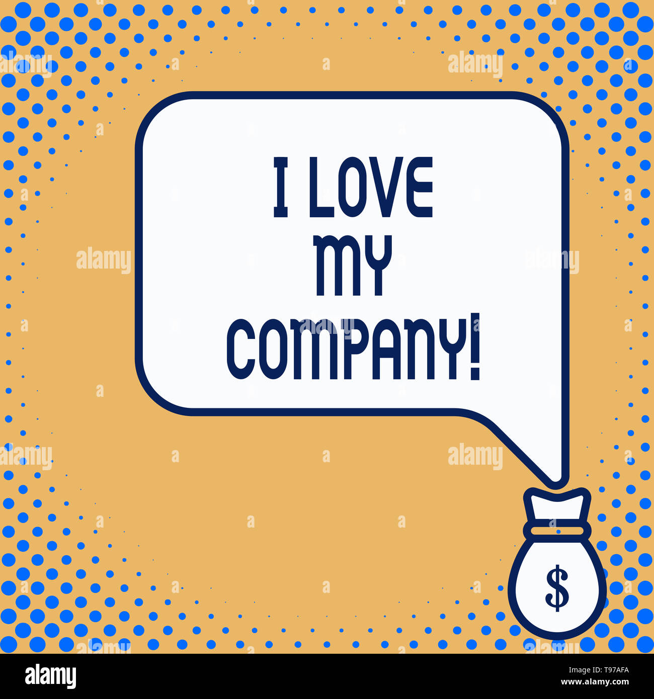 Word writing text I Love My Company. Business photo showcasing tell why ...