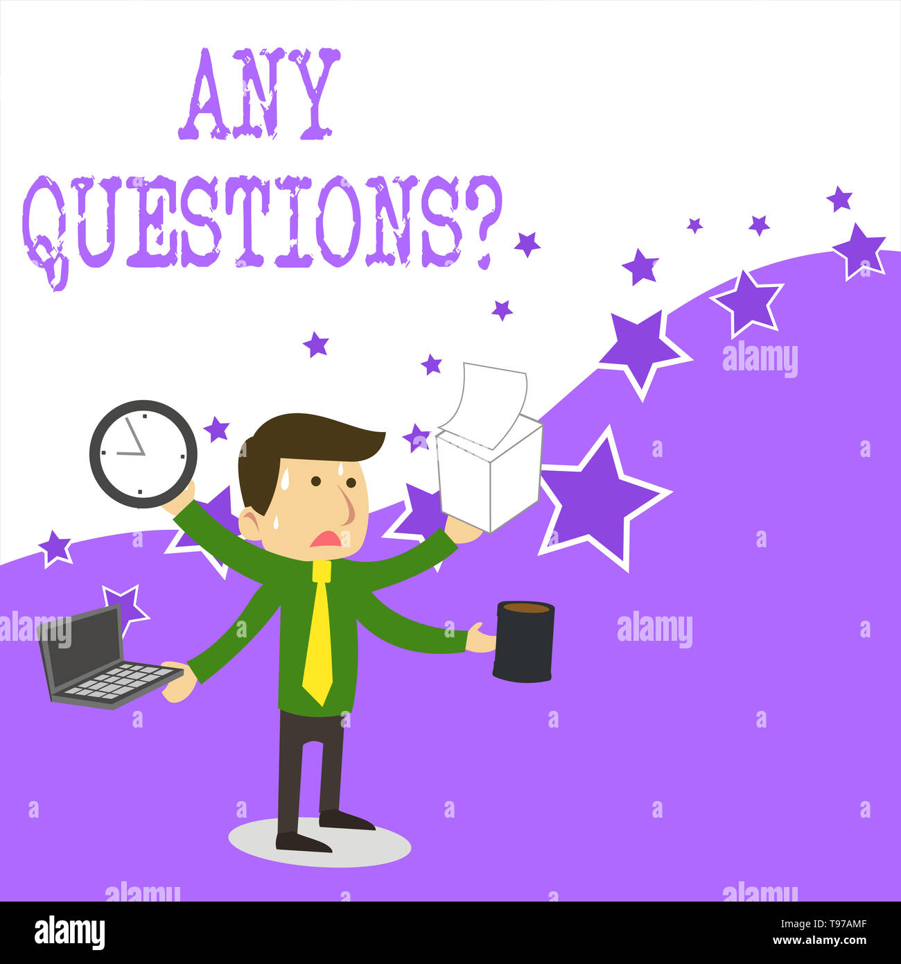 Text sign showing Any Questions Question. Business photo text you say ...