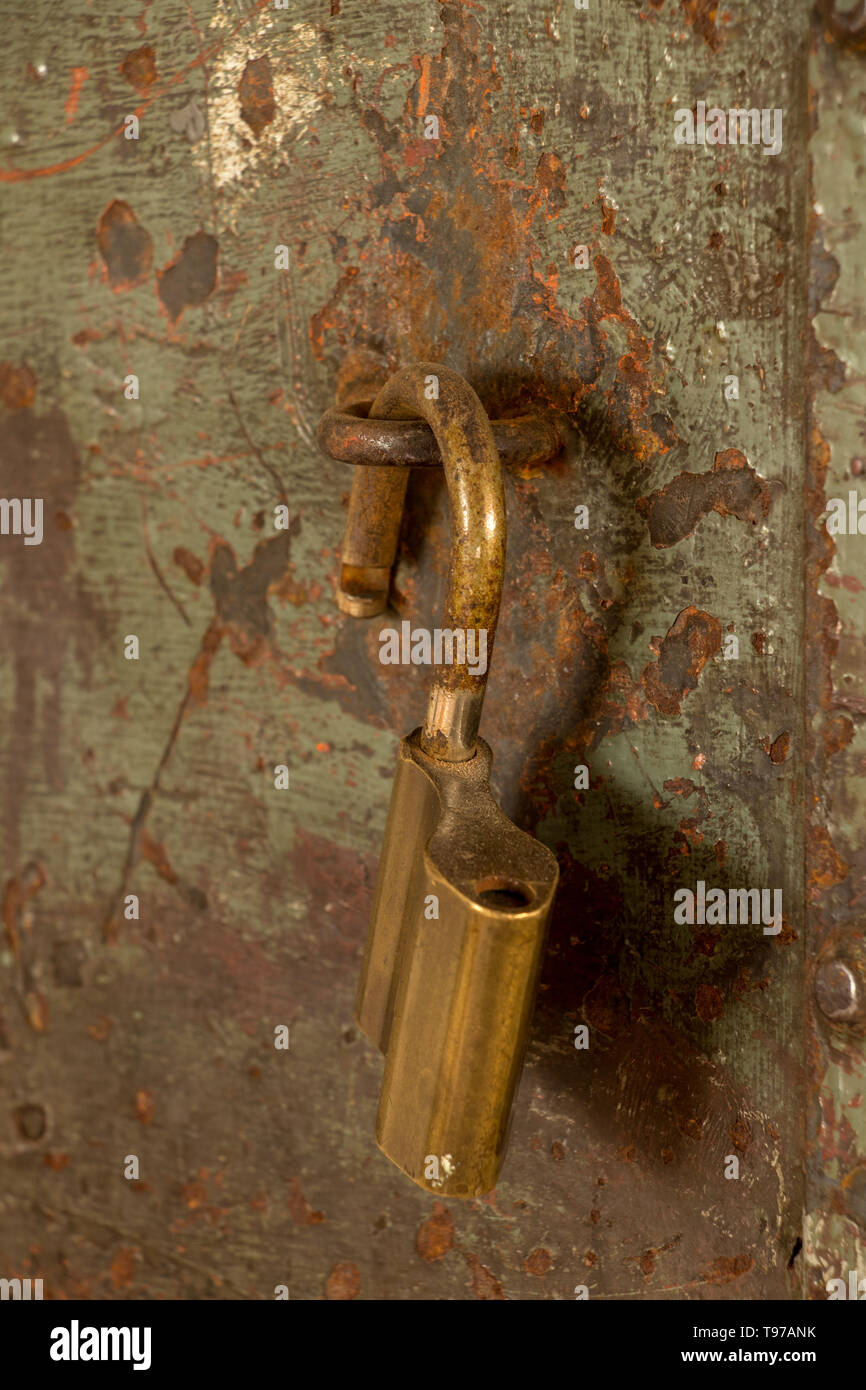 old rustic iron lock from side Stock Photo - Alamy