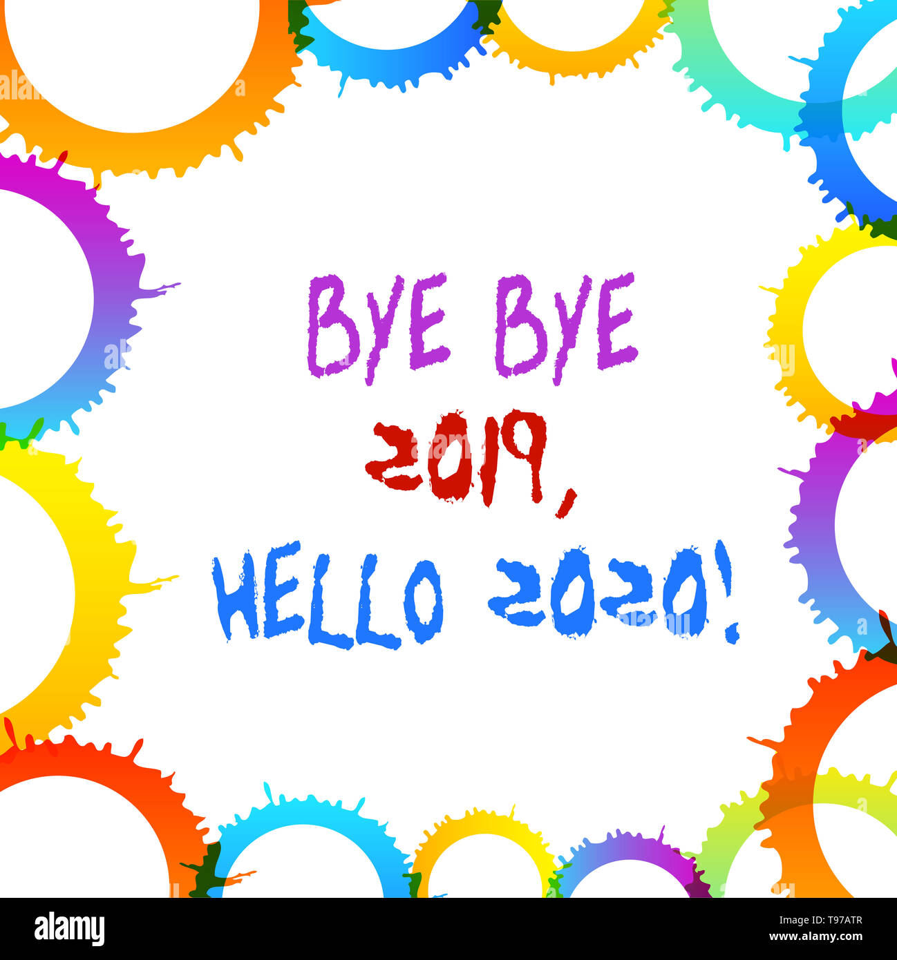 Word writing text Bye Bye 2019 Hello 2020. Business photo showcasing ...