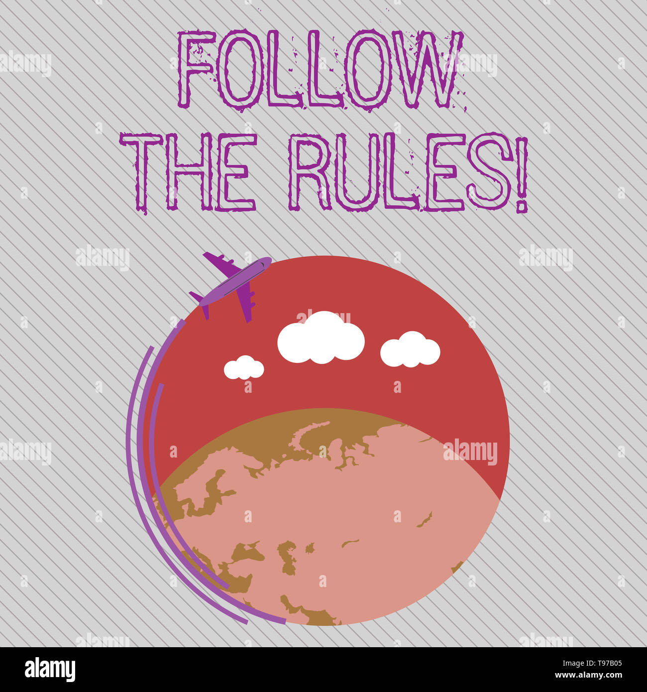 Text sign showing Follow The Rules. Business photo showcasing go with ...