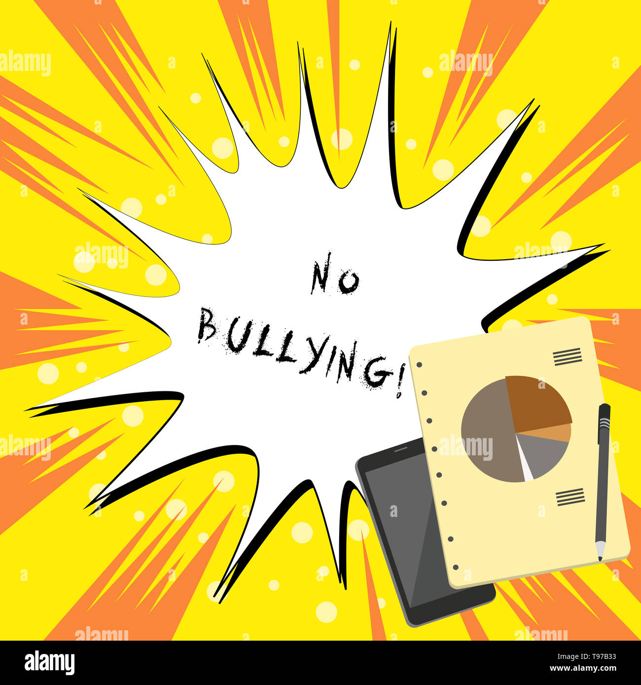 Text sign showing No Bullying. Business photo text stop aggressive ...