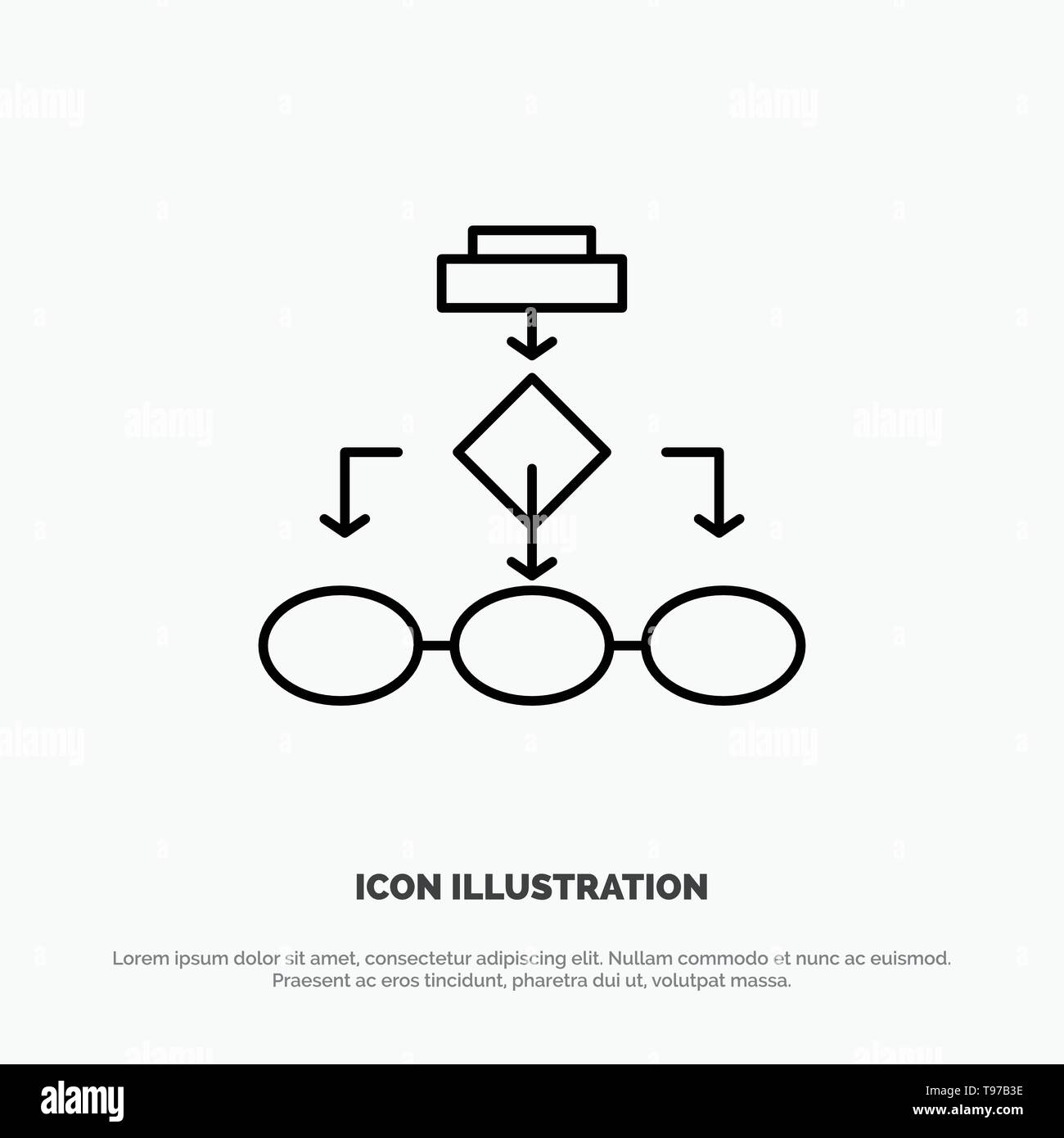 Flowchart Algorithm Business Data Architecture Scheme Structure Workflow Line Icon Vector