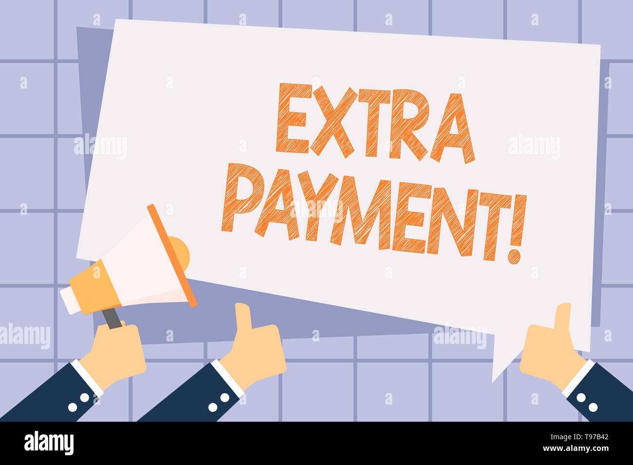 Writing note showing Extra Payment. Business concept for pay extra ...