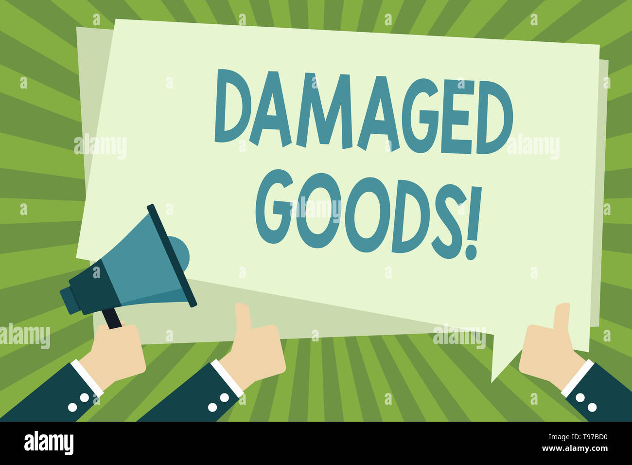 Handwriting text writing Damaged Goods. Conceptual photo Products or ...