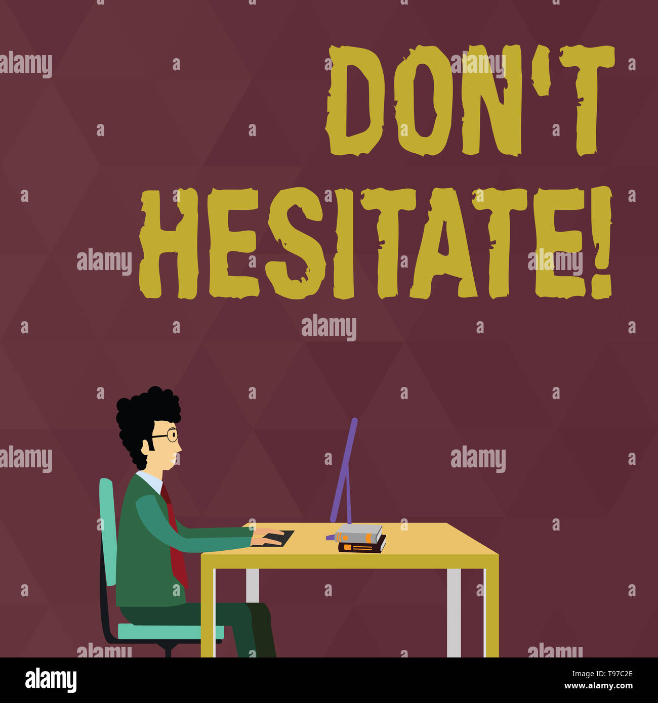Writing note showing Don T Hesitate. Business concept for do something ...