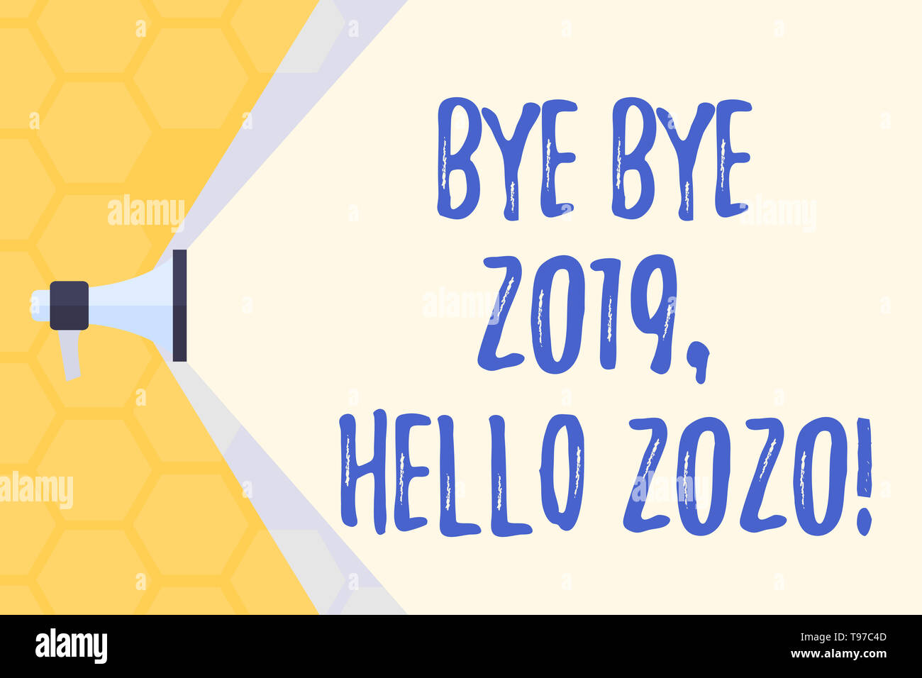 Text sign showing Bye Bye 2019 Hello 2020. Business photo text saying ...
