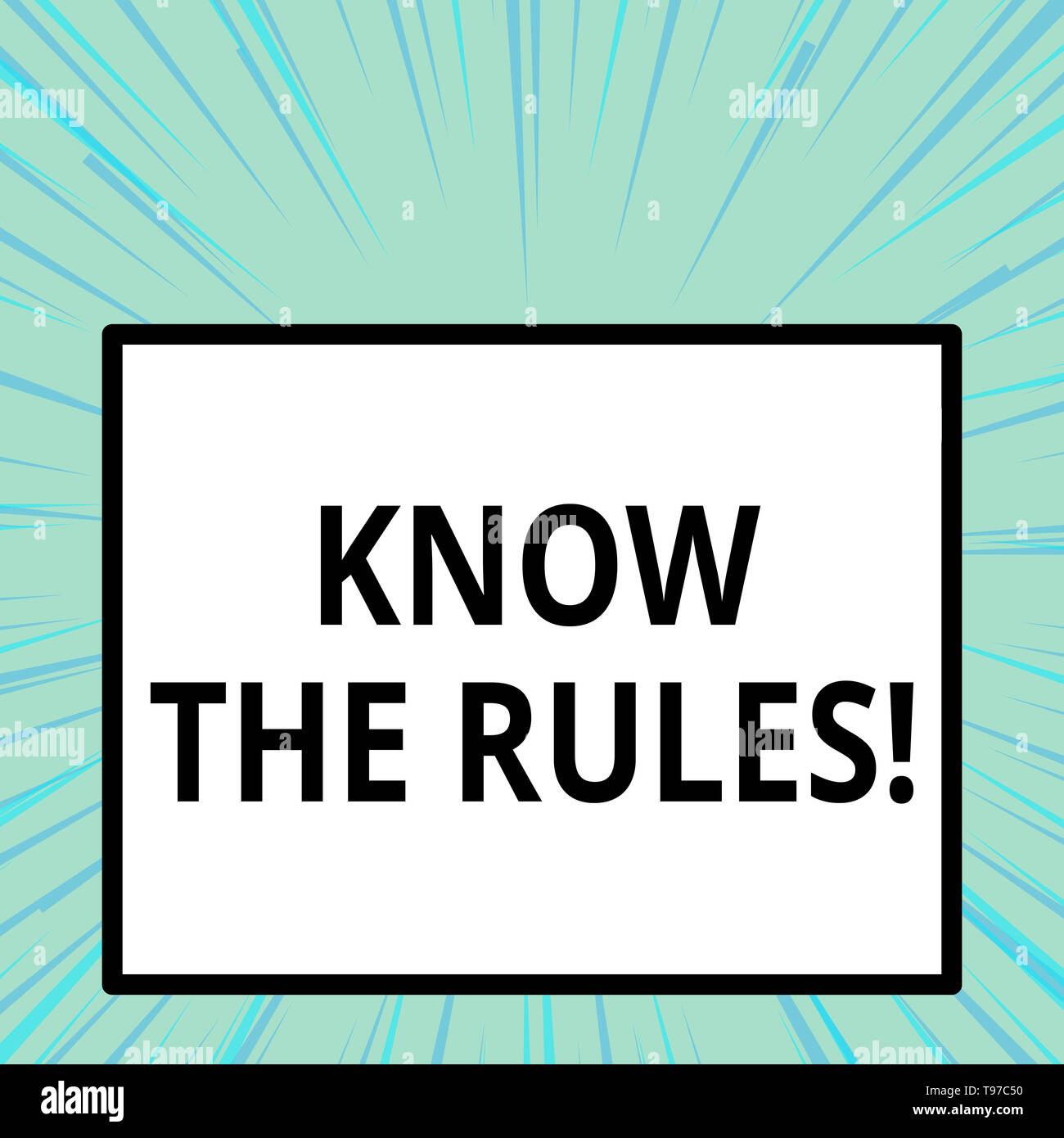 Word writing text Know The Rules. Business photo showcasing set ...