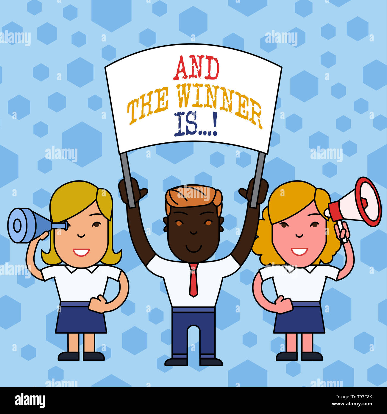 Word writing text And The Winner Is. Business photo showcasing ...