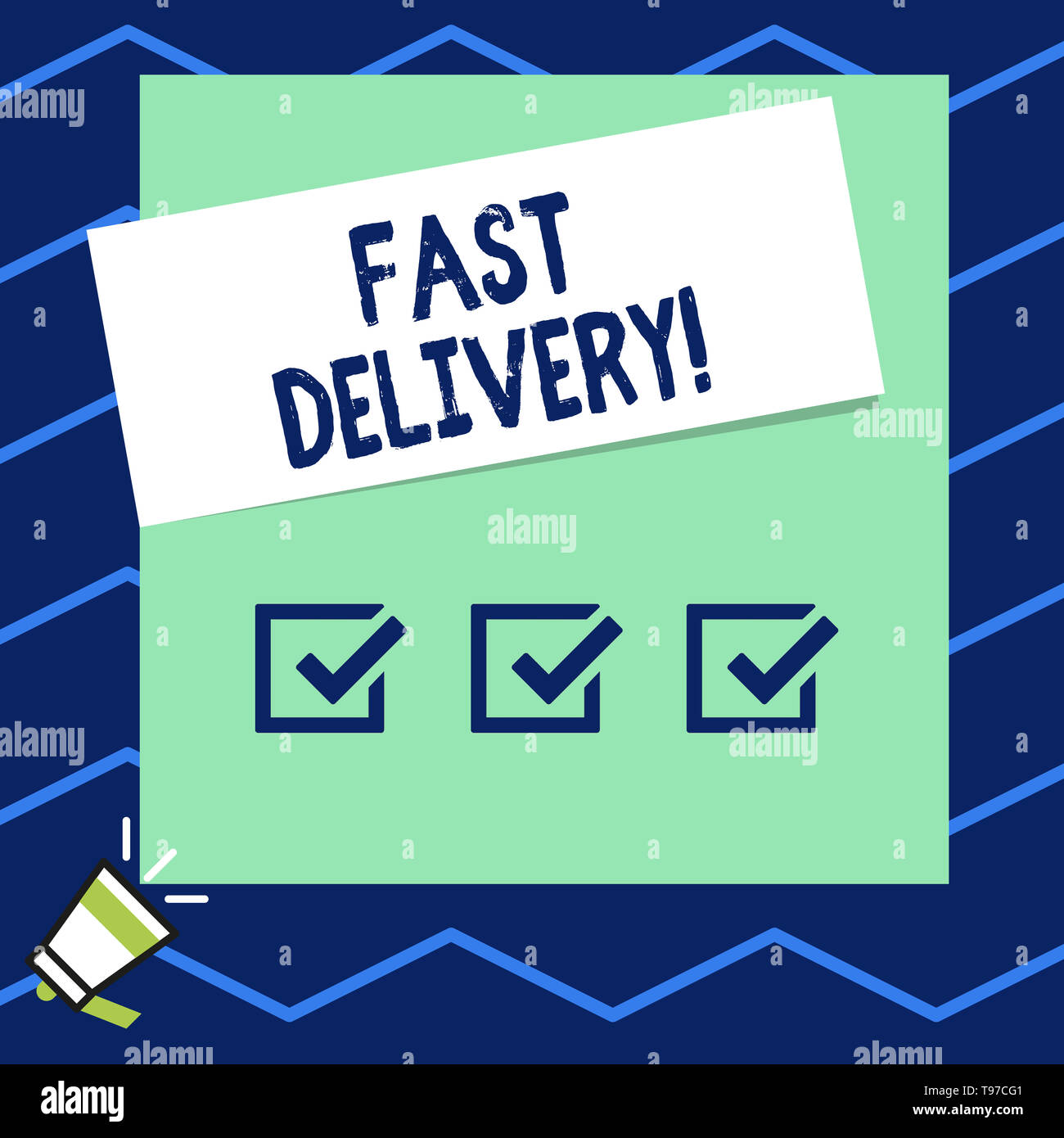 Writing note showing Fast Delivery. Business concept for Express action ...