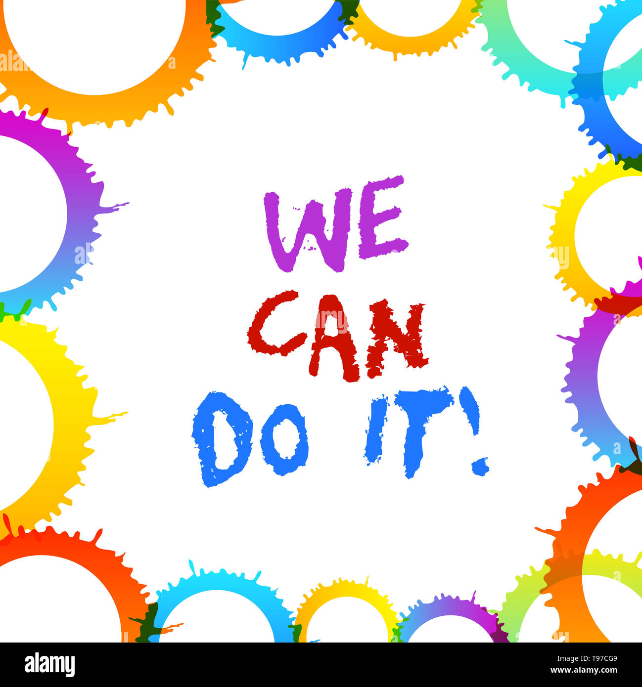 Word writing text We Can Do It. Business photo showcasing see yourself ...