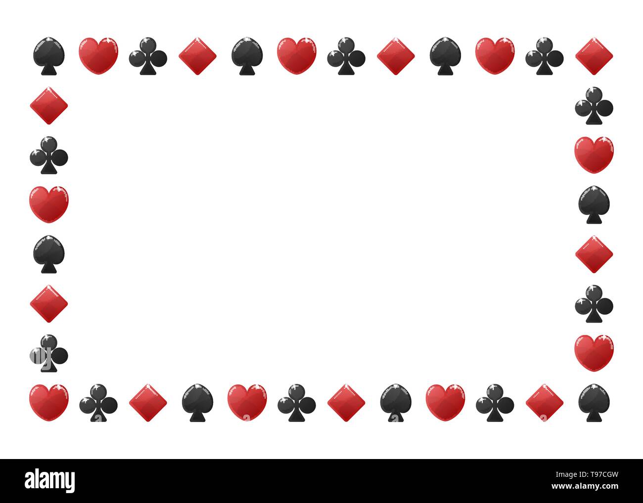 Suit card frame. Vector illustration. Games of chance. Rectangular ...