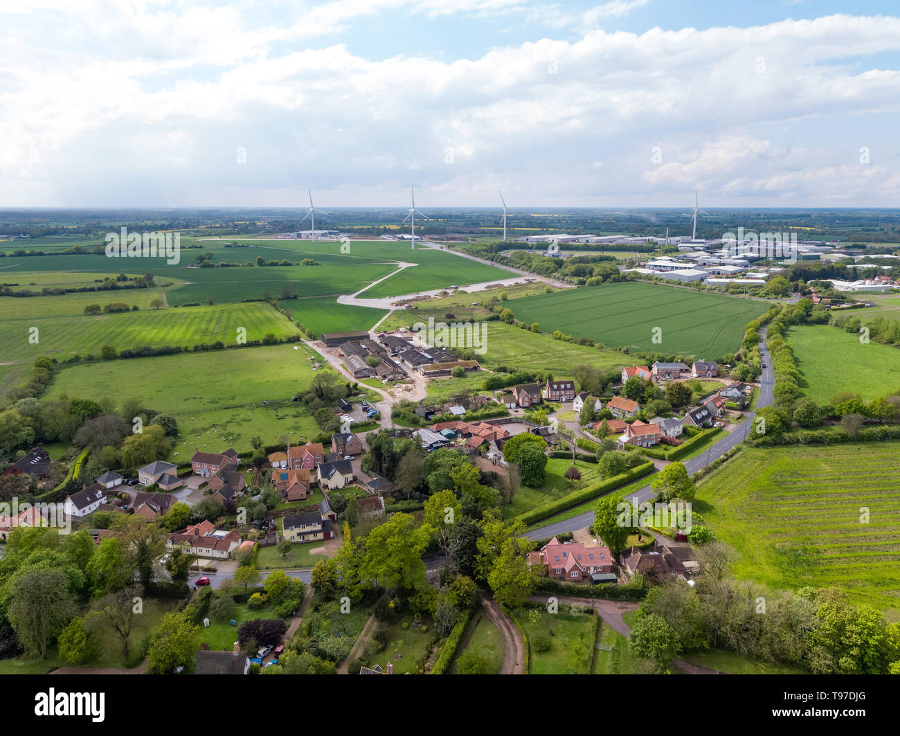 Aerial view of the small town of Eye in Suffolk, England Stock Photo ...
