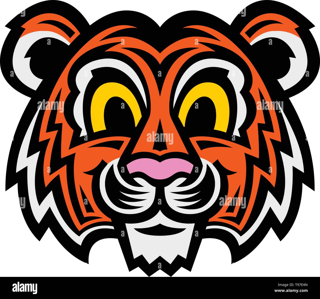 Cute Cartoon Tiger Cat Stock Vector Image & Art - Alamy