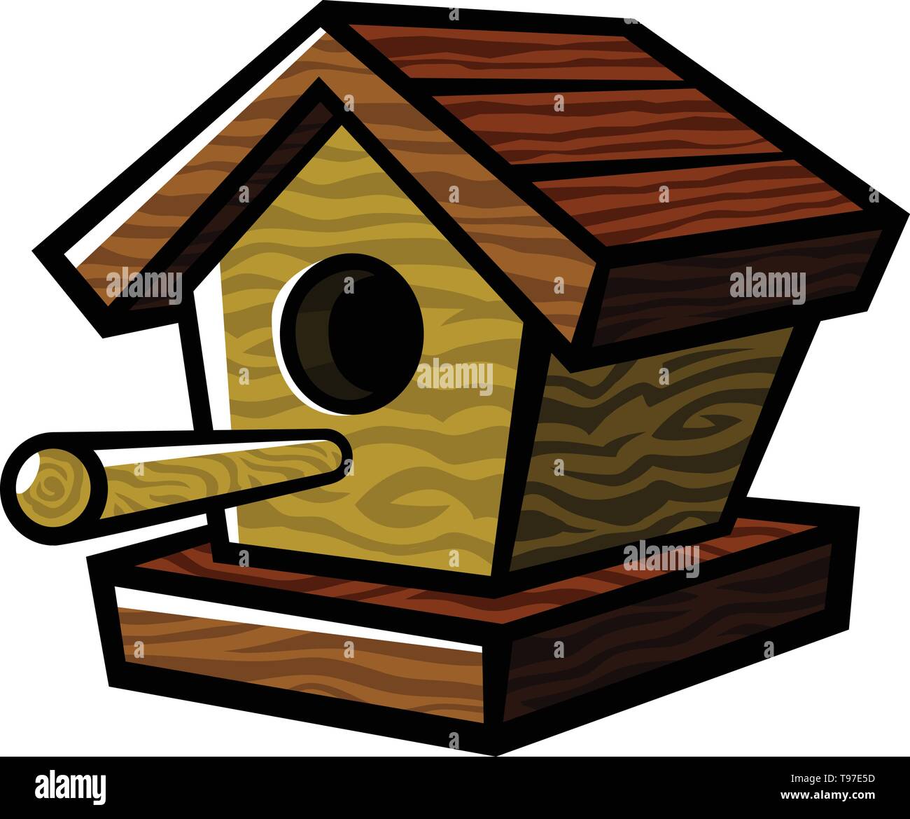 Cute wooden bird house vector cartoon illustration Stock Vector Image ...