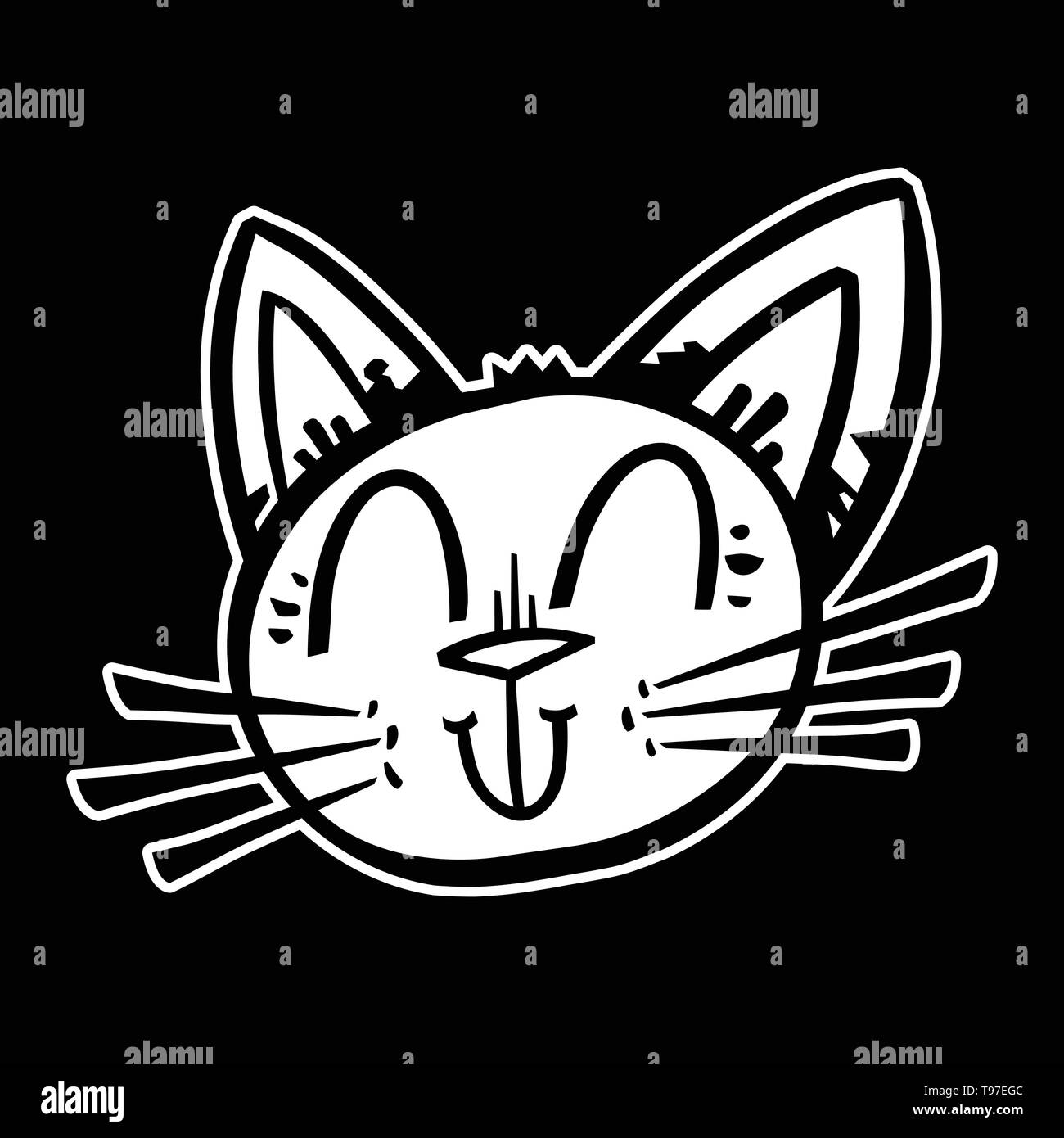 Cute Happy Friendly Cartoon Cat Stock Vector Image & Art - Alamy