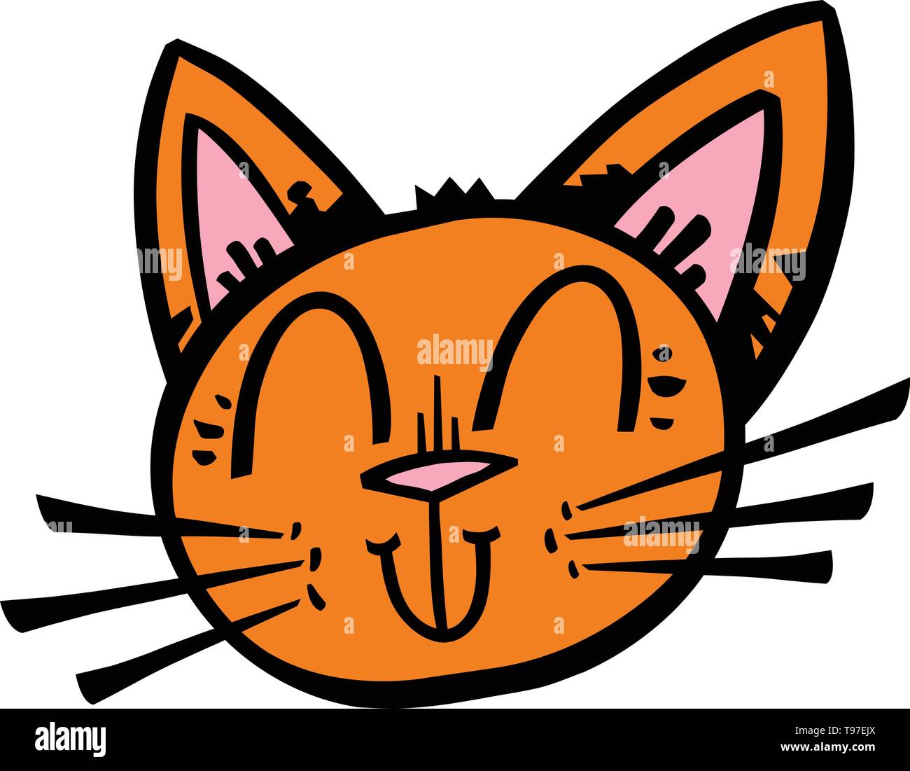 Cute Happy Friendly Cartoon Cat Stock Vector Image & Art - Alamy