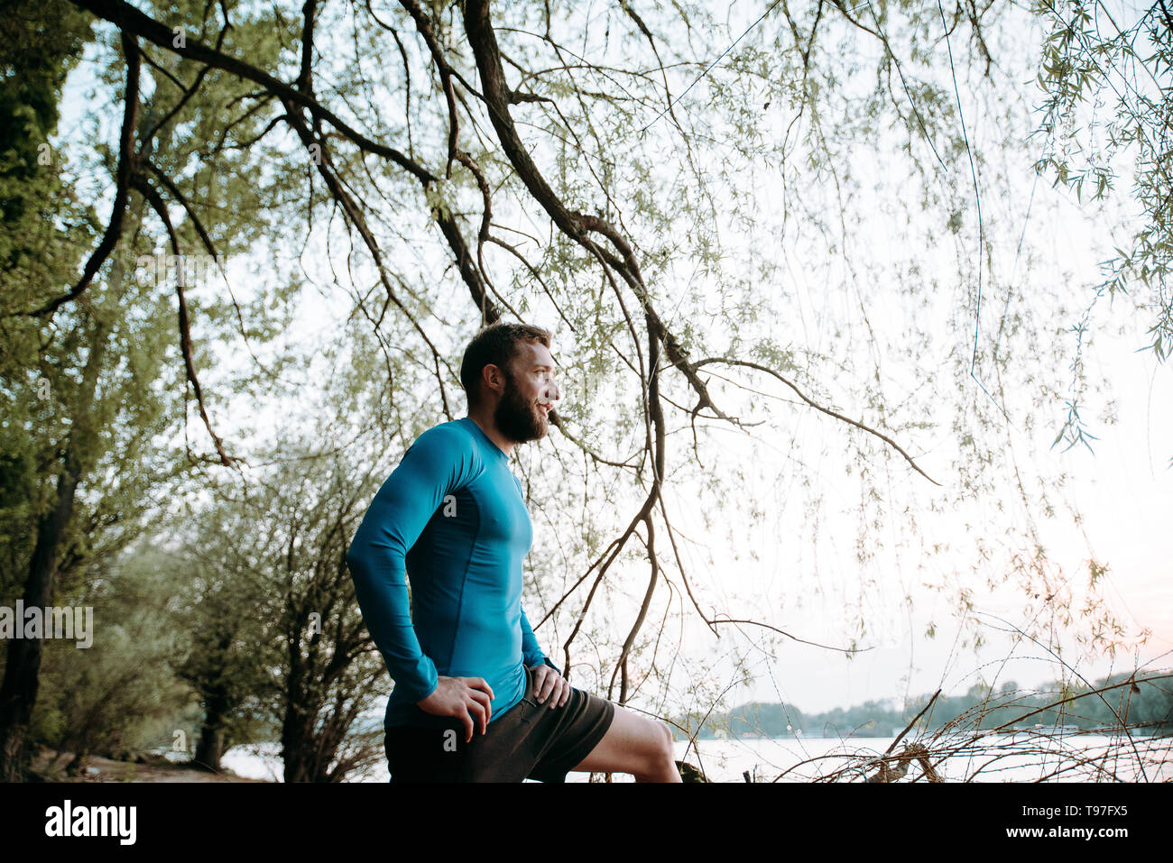 Strong man caucasian running near hi-res stock photography and images ...