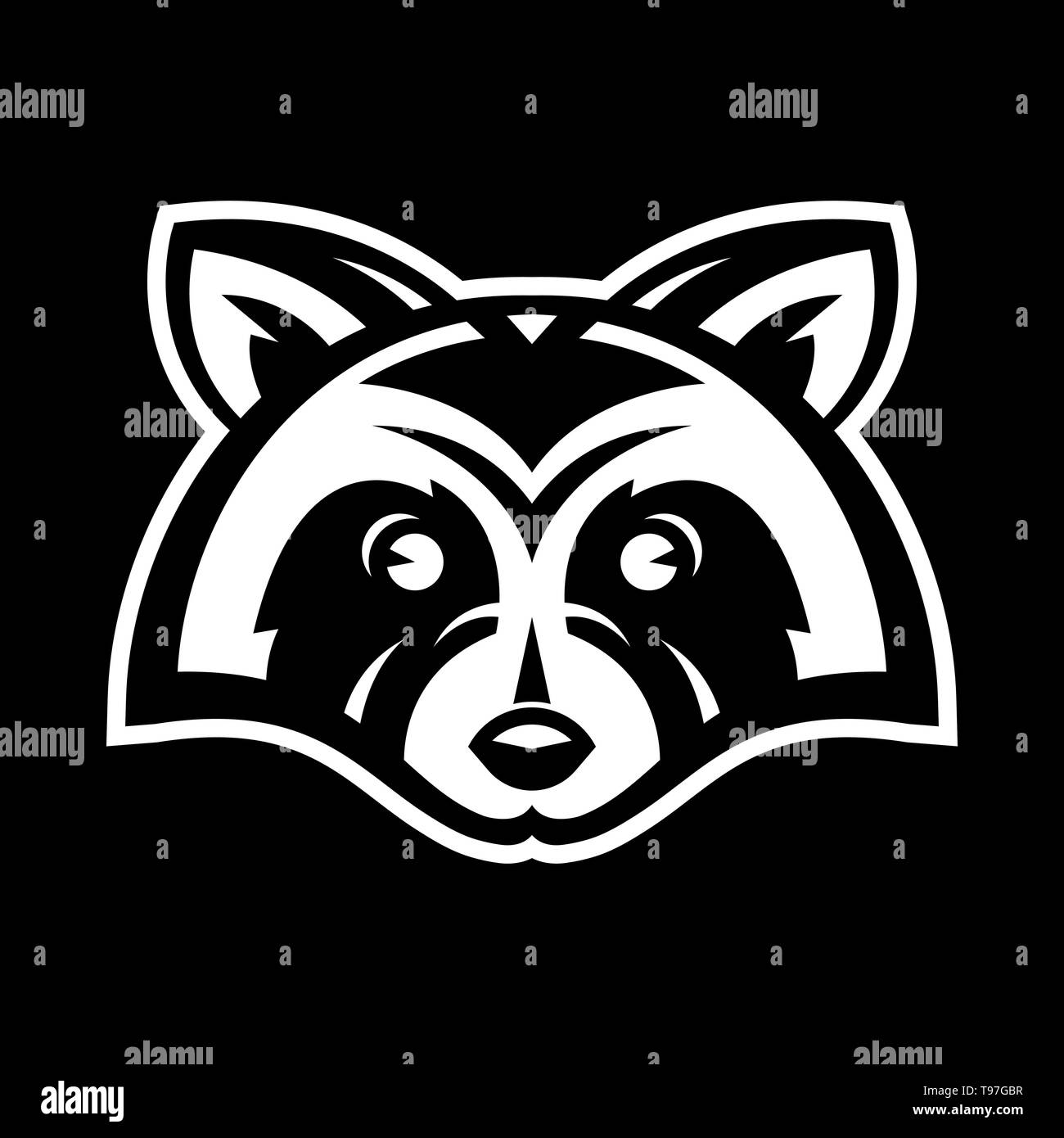 Raccoon Animal Face Vector Stock Vector Image & Art - Alamy