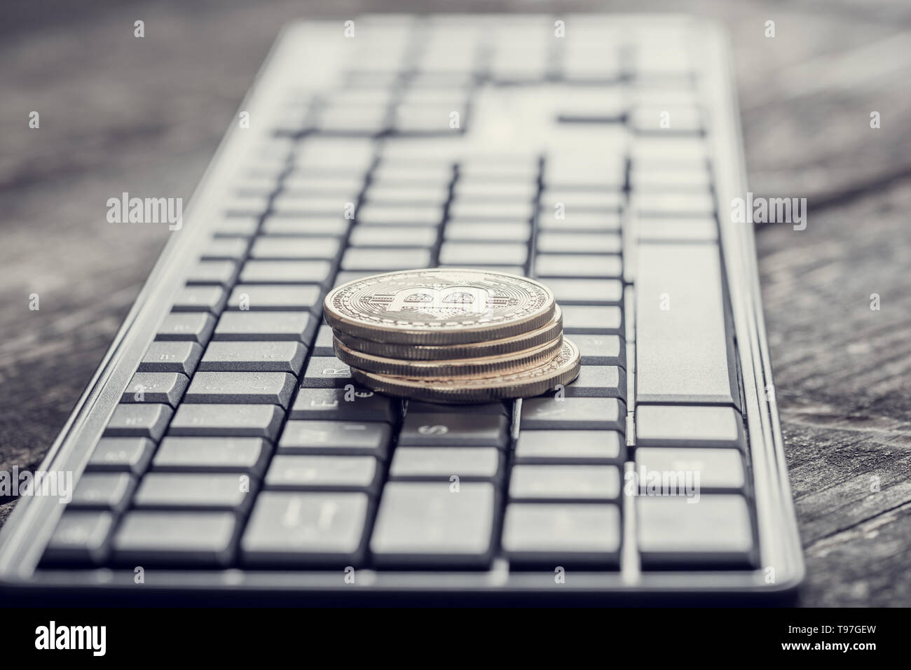 Keyboard computer faded hi-res stock photography and images - Alamy
