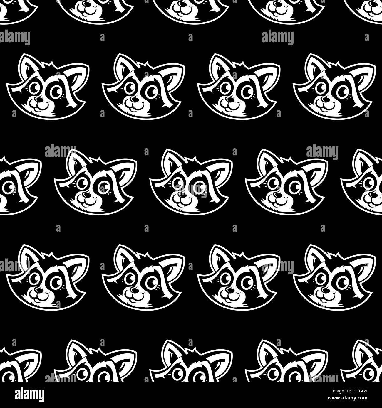 Raccoon Animal Face Vector Stock Vector Image & Art - Alamy