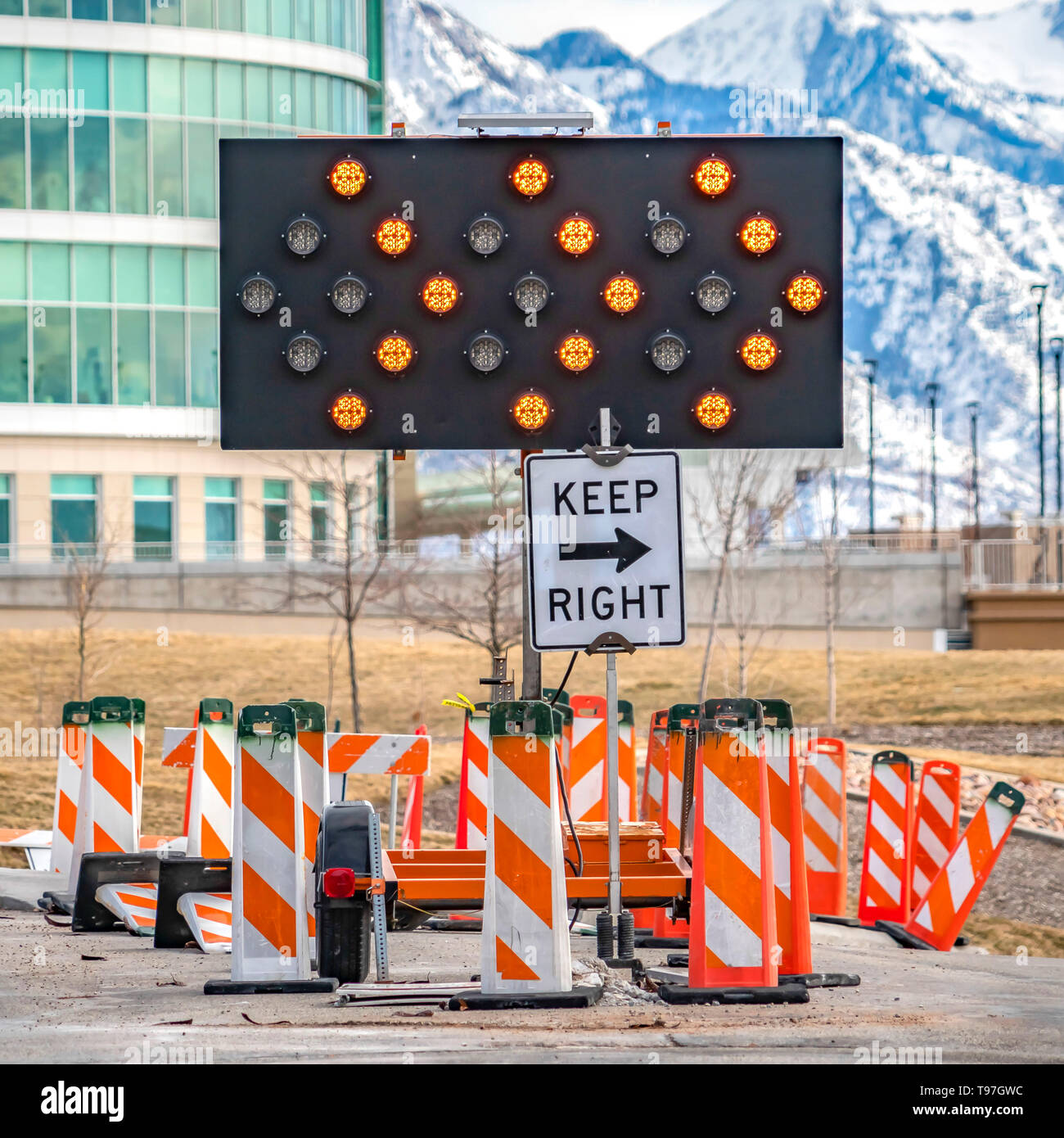 Traffic sign keep right hi-res stock photography and images - Alamy