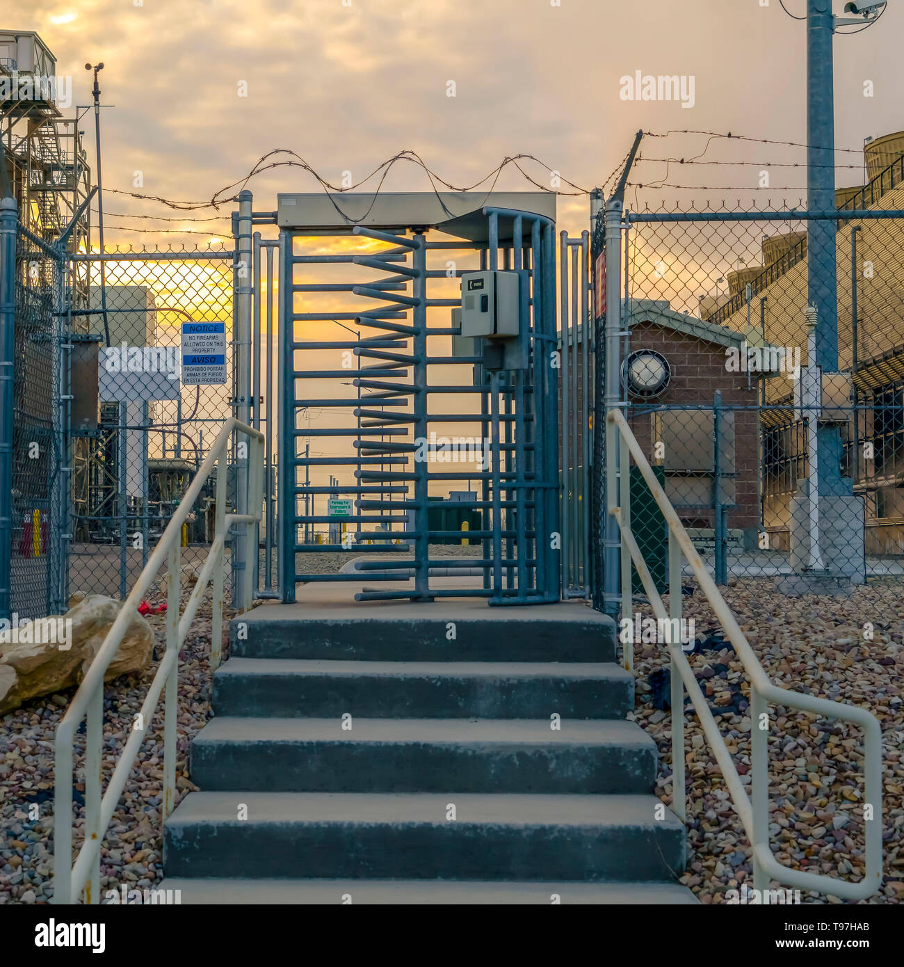 Clear Square Entryway of a Power Plant in Utah Valley with stairs and ...