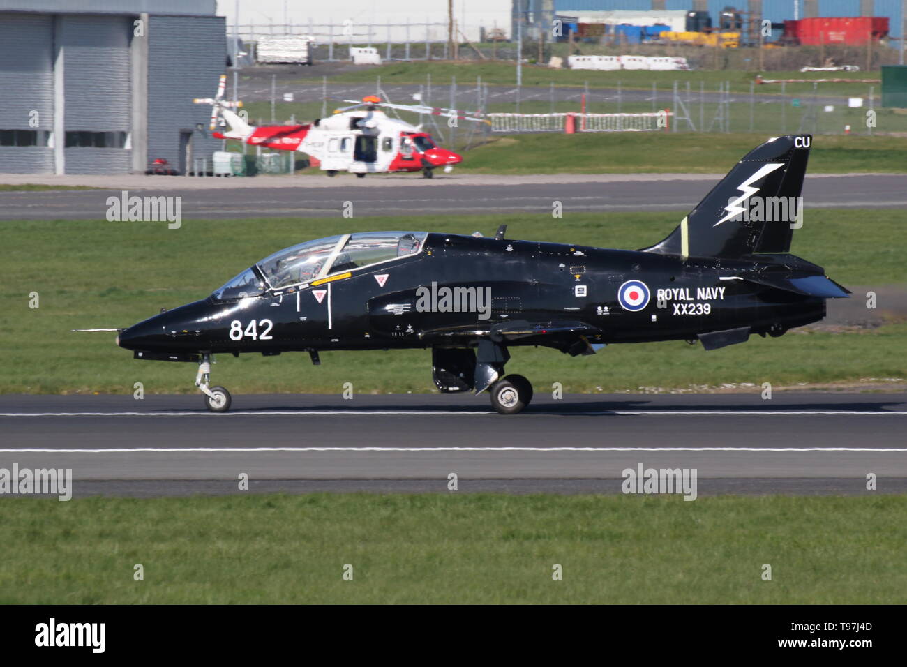 XX239, a BAe Hawk T1 operated by the Royal Navy, arriving back at ...