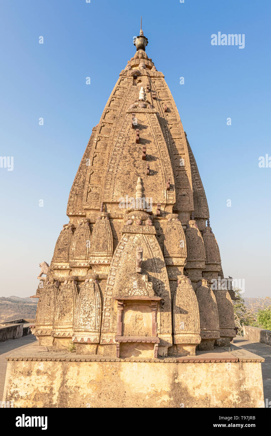 view at the coned decorative structure on the roof at Ranthambore Fort ...