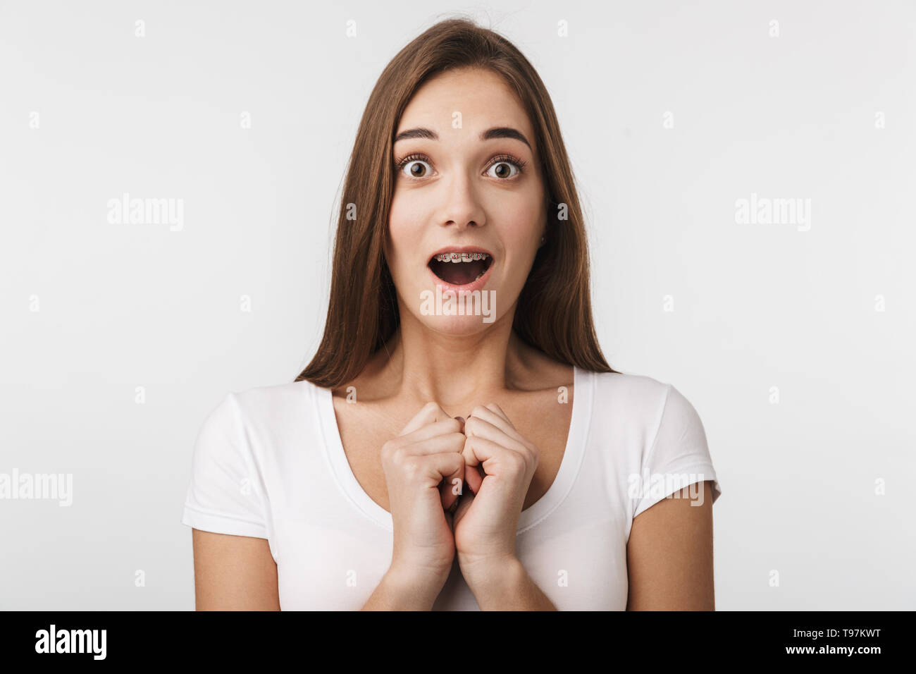 Shocked surprise embarrassed woman hi-res stock photography and images ...