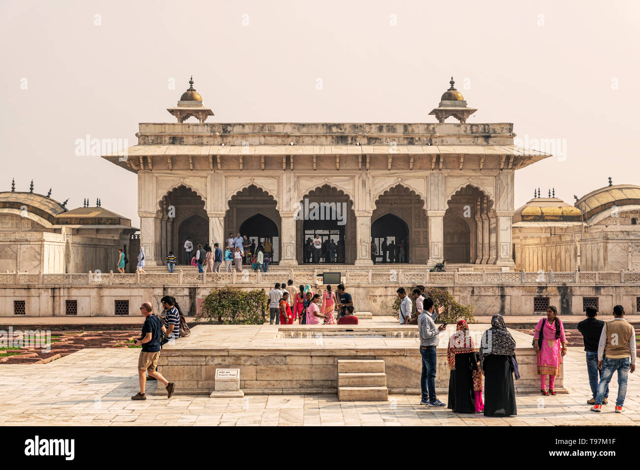 Agra, India - Nov 21, 2018: People visiting buildings in Agra Fort ...
