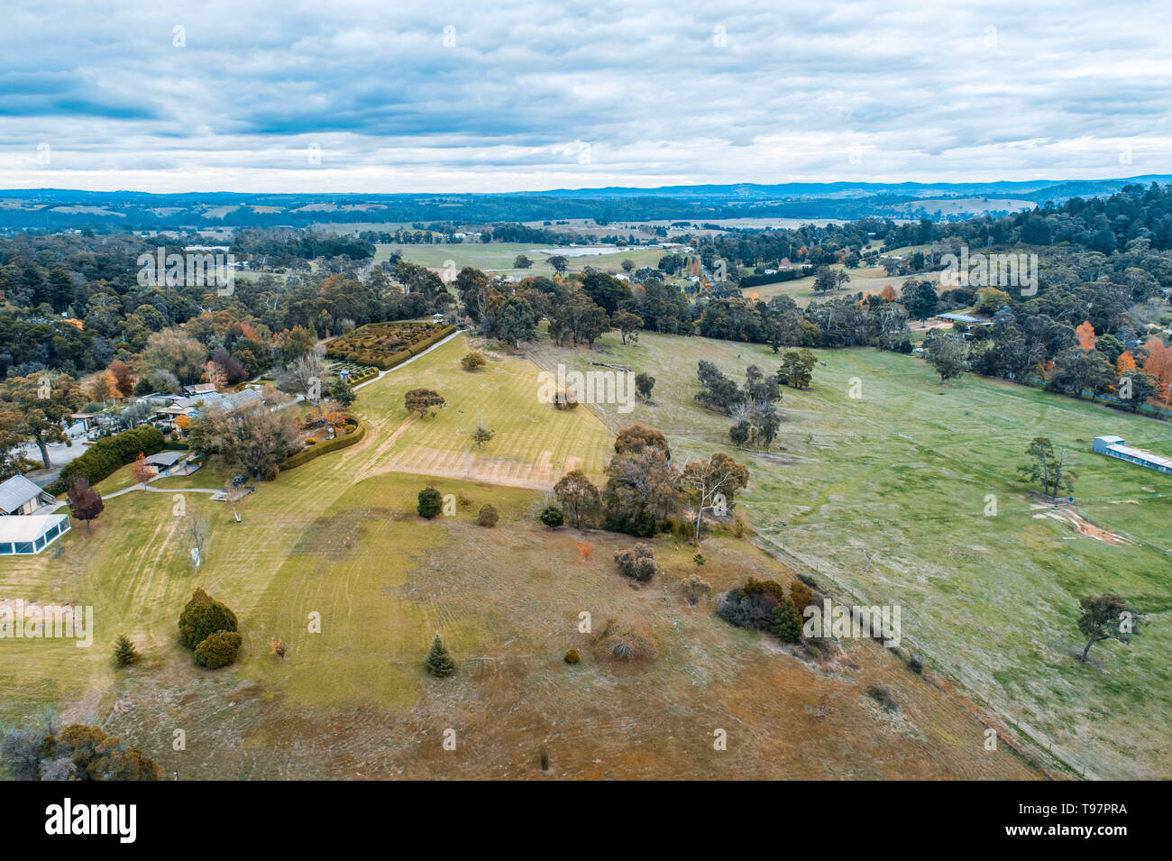 Aerial view of grasslands and trees in Australia Stock Photo - Alamy