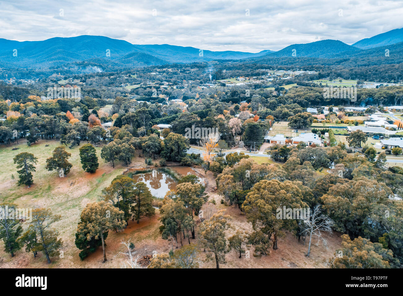 Rural Australia in fall - aerial view Stock Photo - Alamy