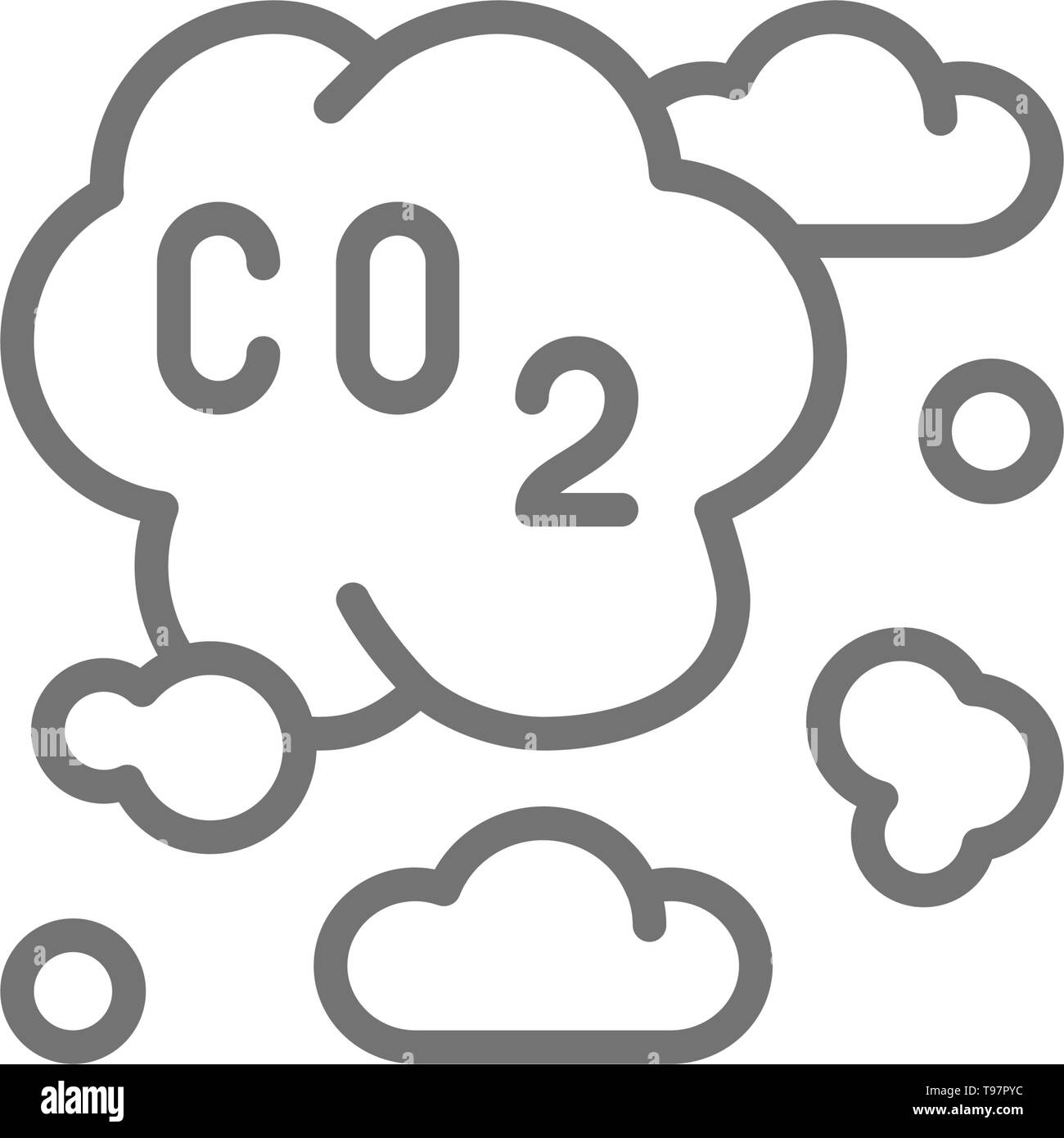Air pollution, industrial smog, co2 emissions line icon Stock Vector ...