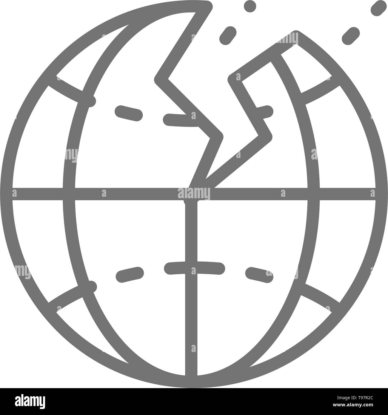 Vector earthquake, natural disaster, seism line icon Stock Vector Image ...