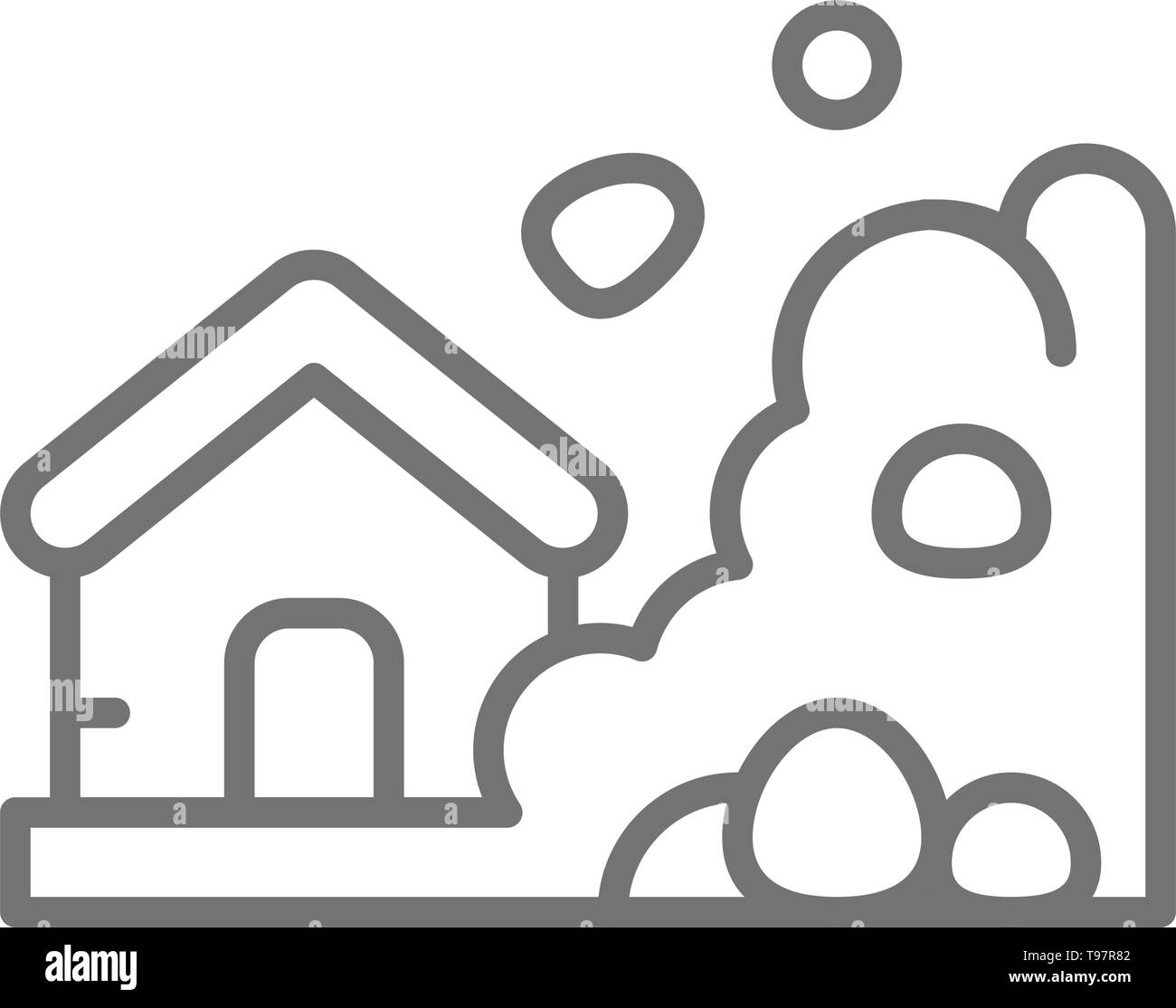 Landslide warning sign Black and White Stock Photos & Images - Alamy