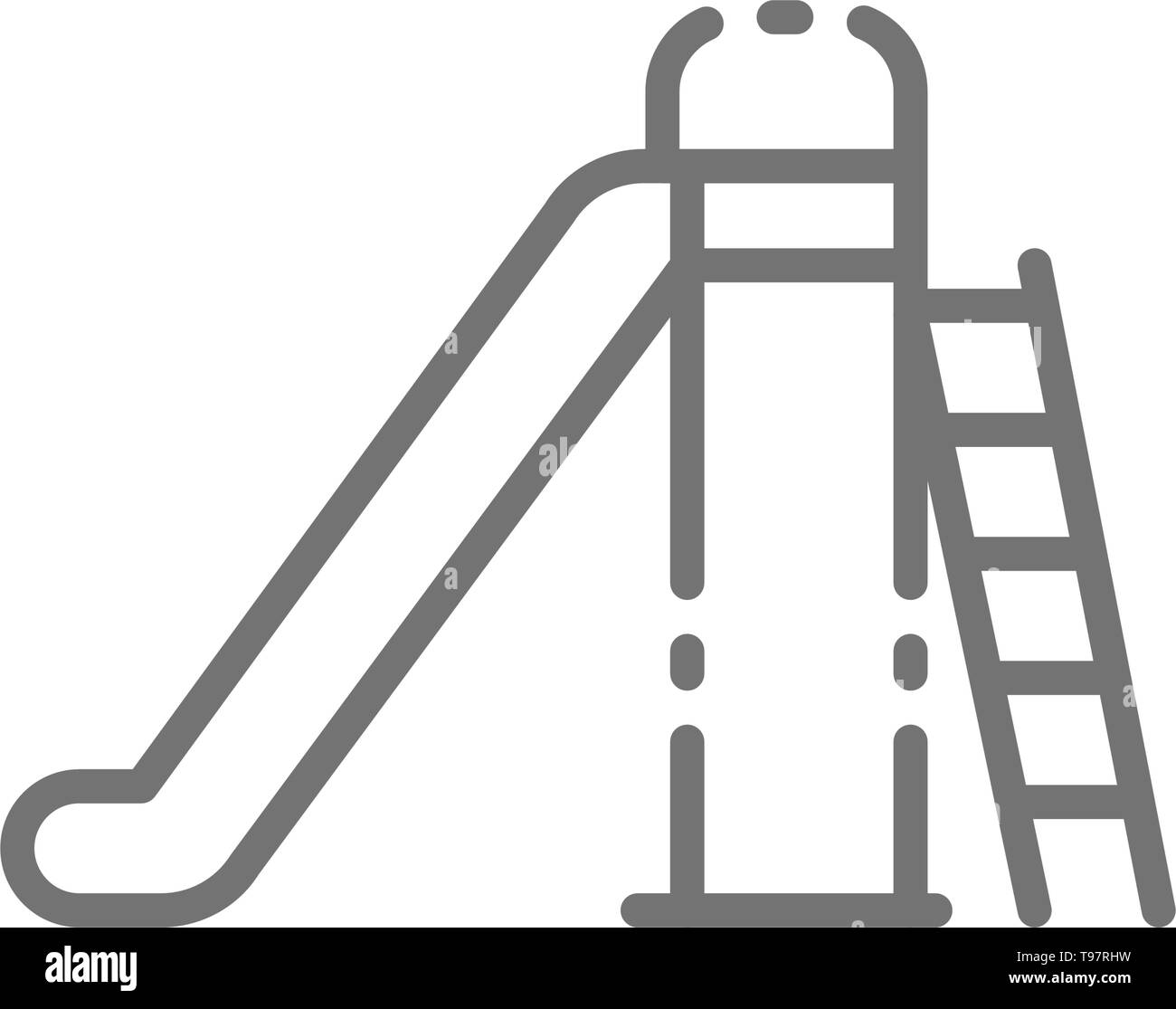 Vector kids slide for playground line icon Stock Vector Image & Art - Alamy