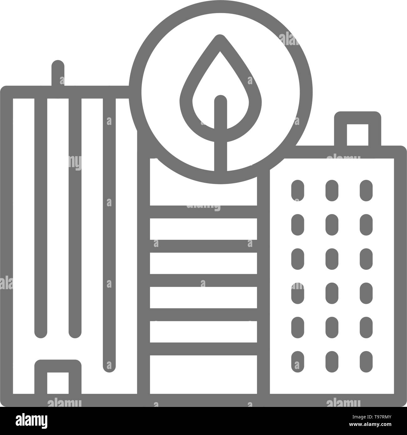 Eco city, clean town, wasteless line icon Stock Vector Image & Art - Alamy