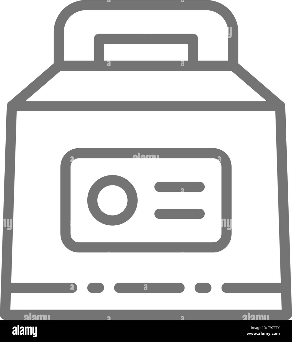 Lunch box, packing for fast food, takeaway line icon Stock Vector Image ...