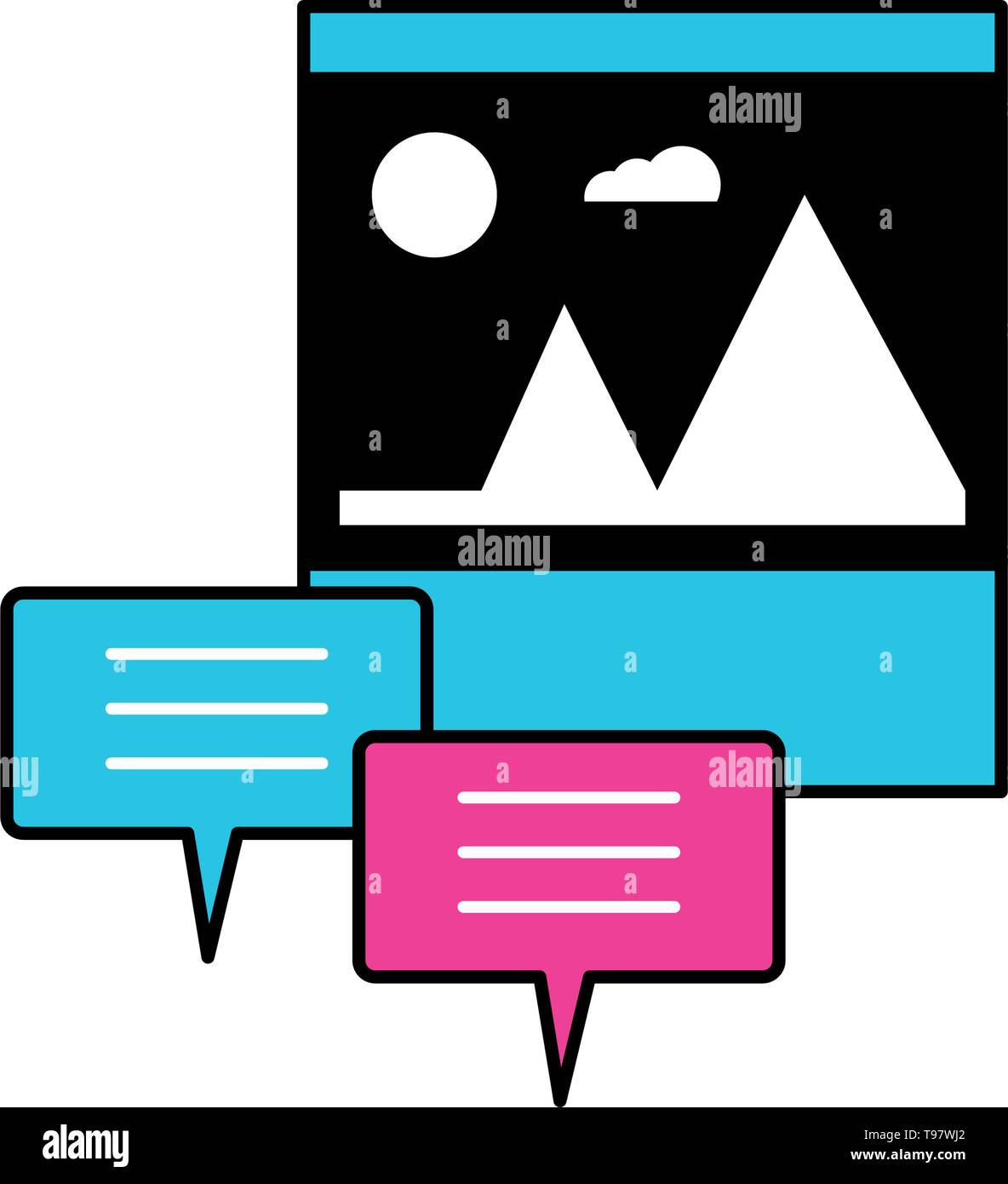 picture file format with speech bubbles vector illustration design ...