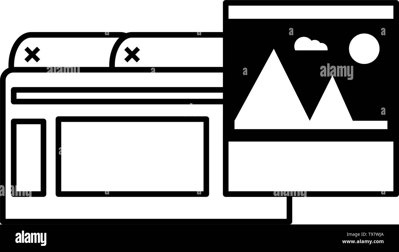 webpage template with picture file format vector illustration design ...