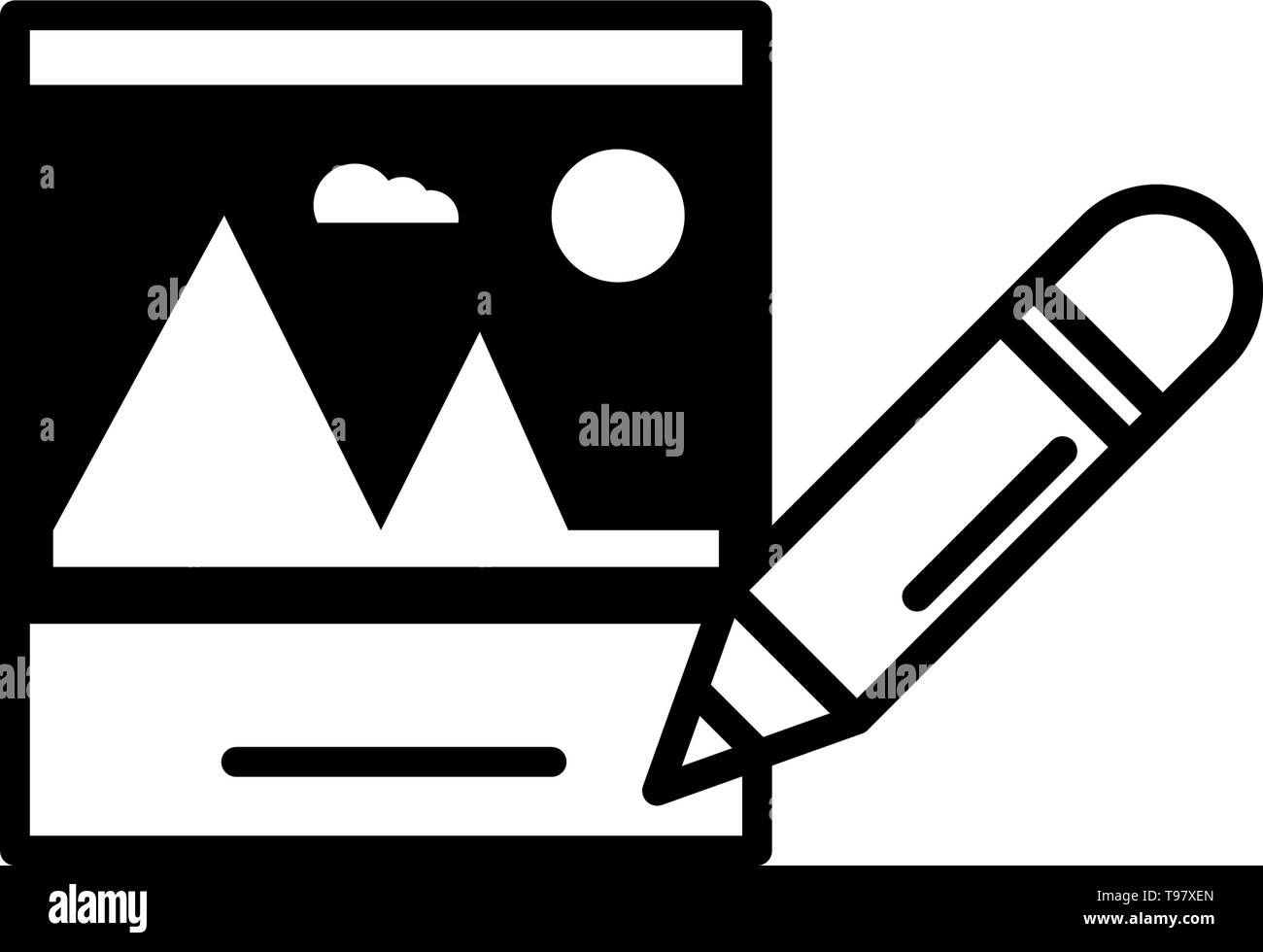 picture file format with pencil vector illustration design Stock Vector ...