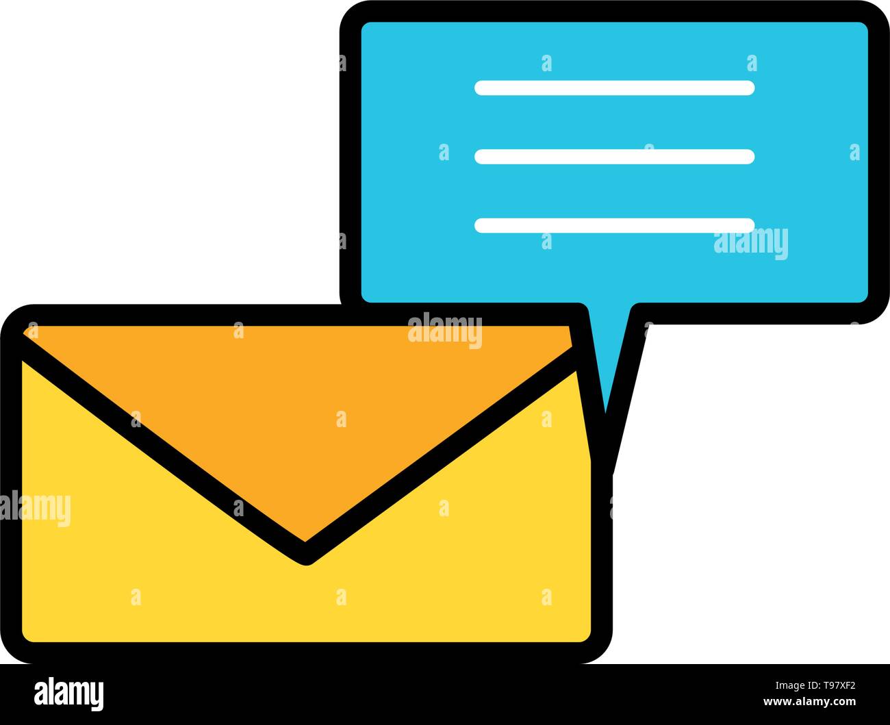 envelope mail with speech bubbles vector illustration design Stock ...