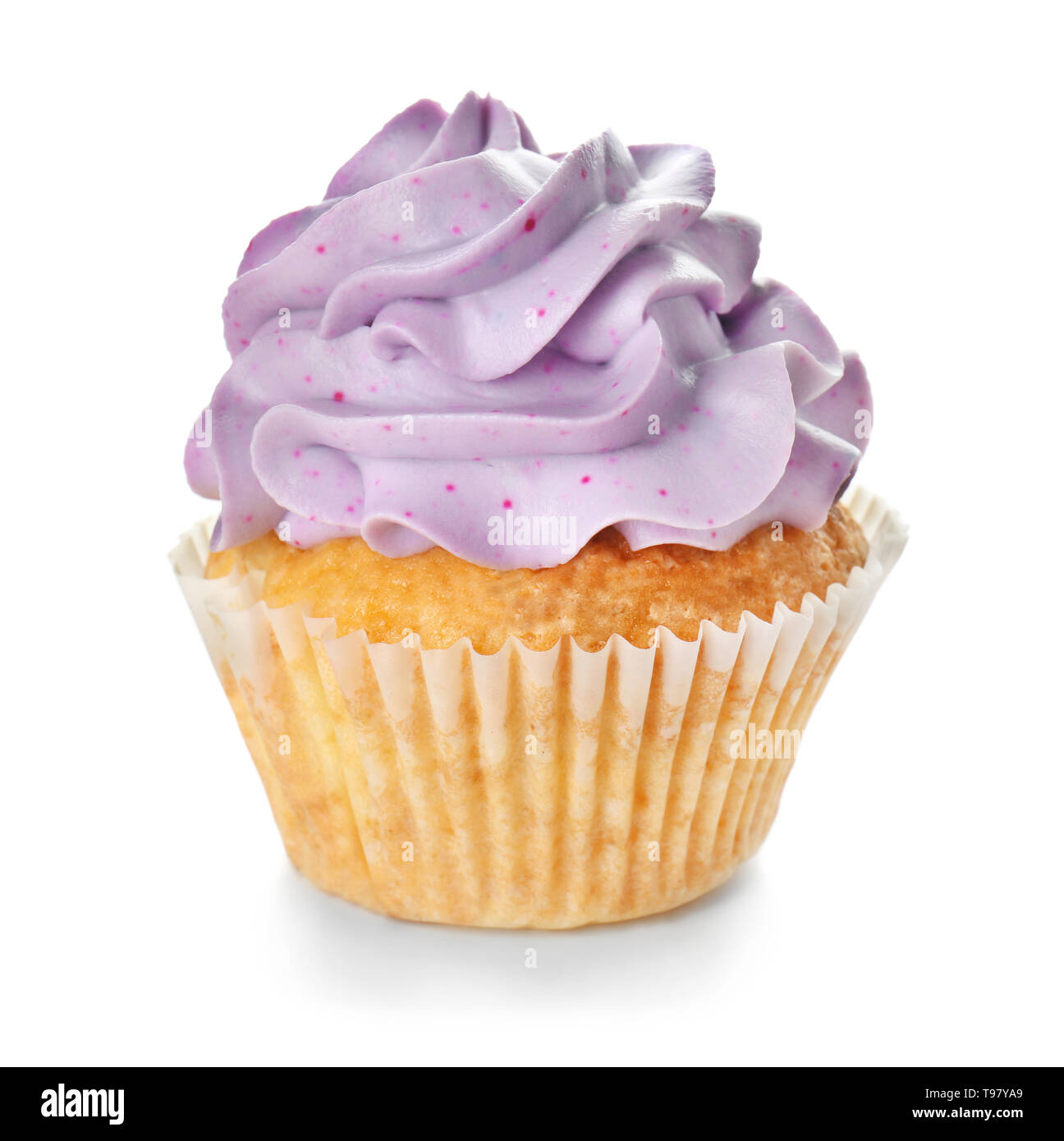 Delicious color cupcake on white background Stock Photo - Alamy