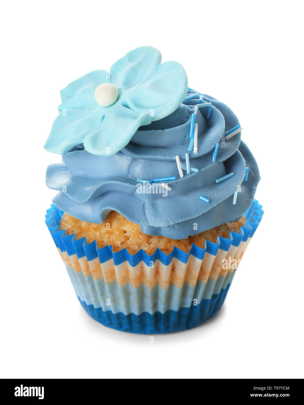 Delicious color cupcake on white background Stock Photo - Alamy