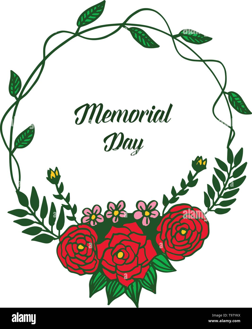 Vector illustration decorative card of memorial day with circular ...