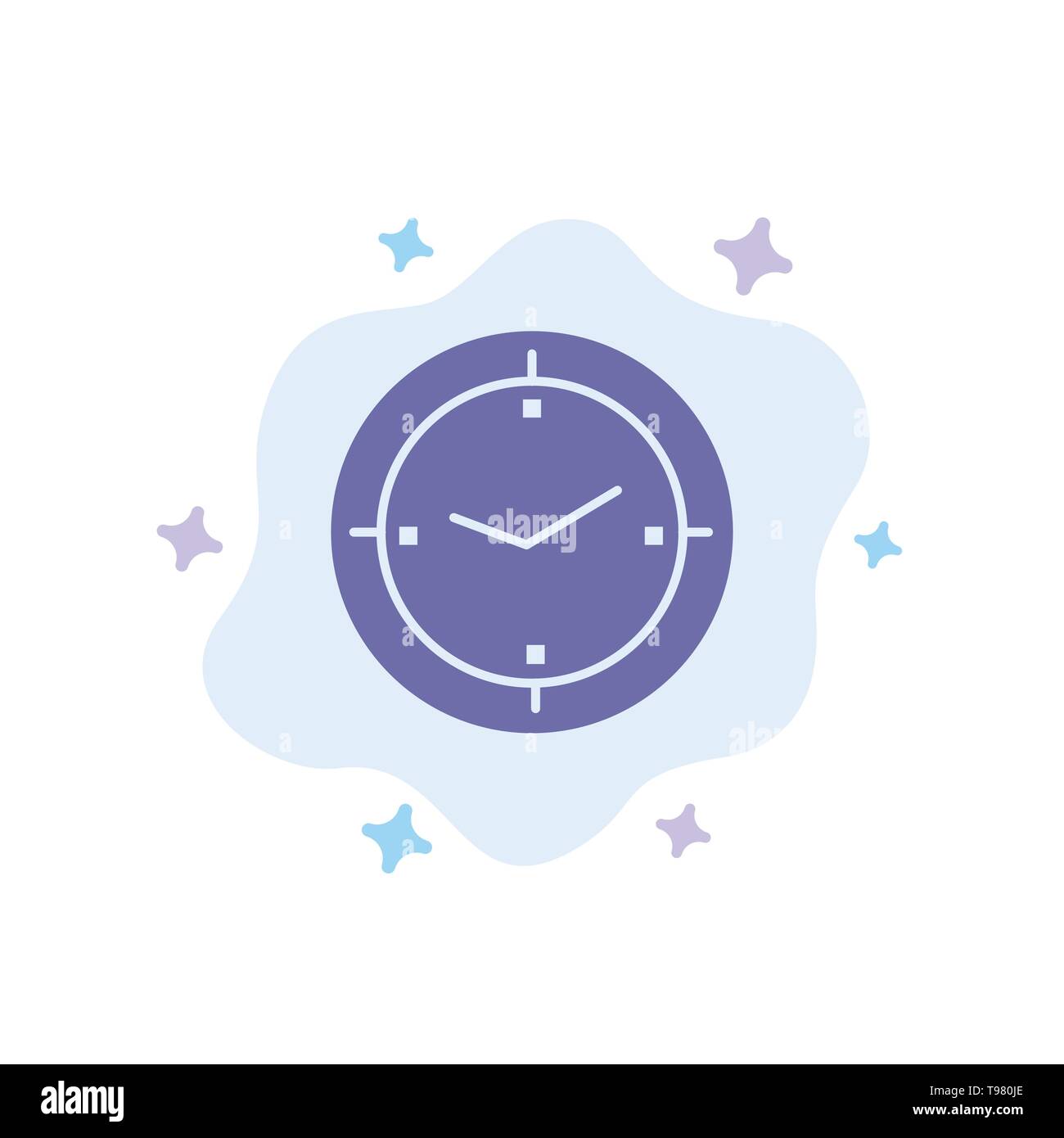 Time Timer Compass Machine Blue Icon On Abstract Cloud Background Stock Vector Image And Art